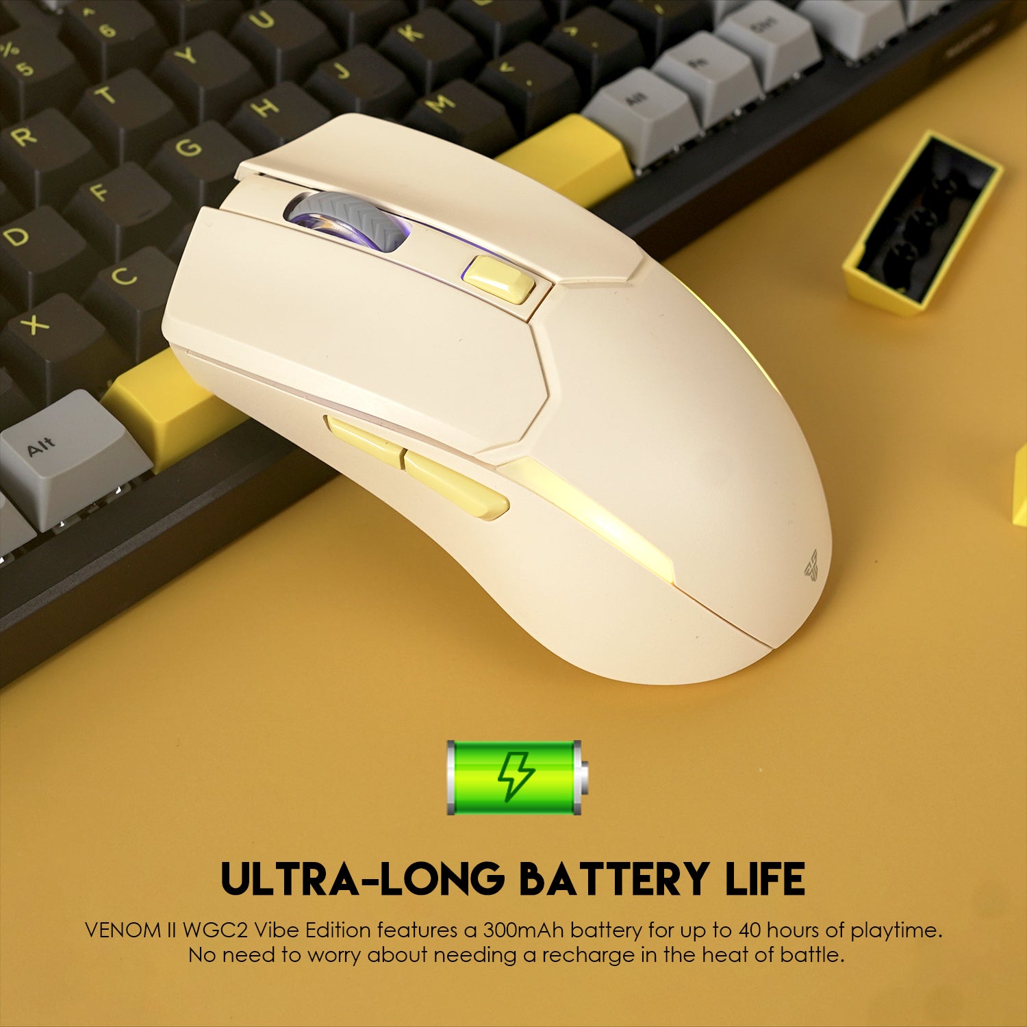 Fantech VENOM II WGC2 Wireless Gaming Mouse - Beige: Comfortable ...
