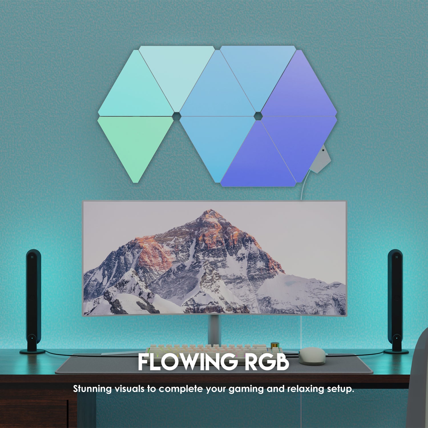 Fantech Smart RGB LED Light Panel Triangle Kit: Customizable Lighting ...