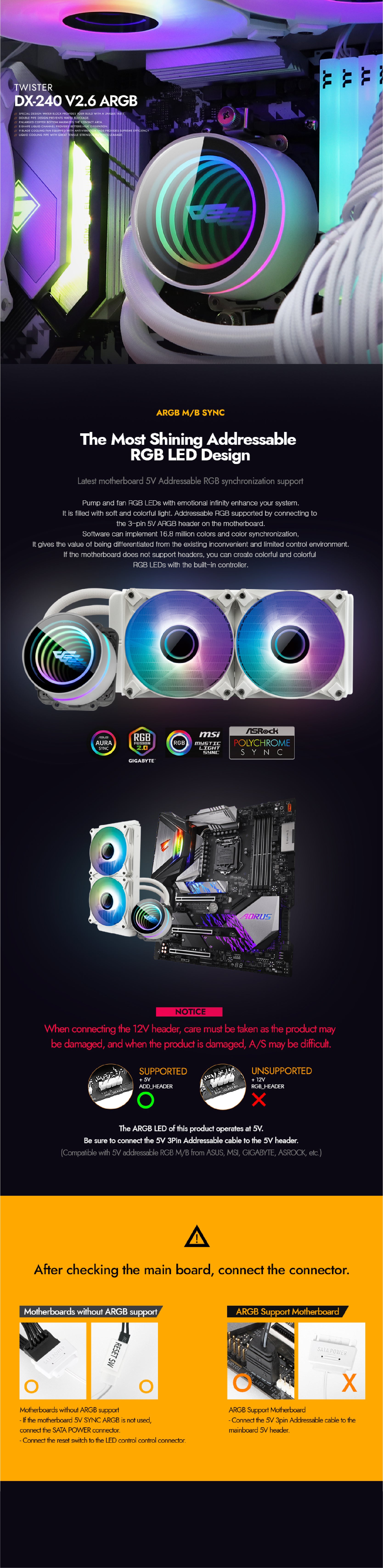 Darkflash DX-240 V2.6 ARGB 240mm Liquid CPU Cooler - Intel & AMD ...