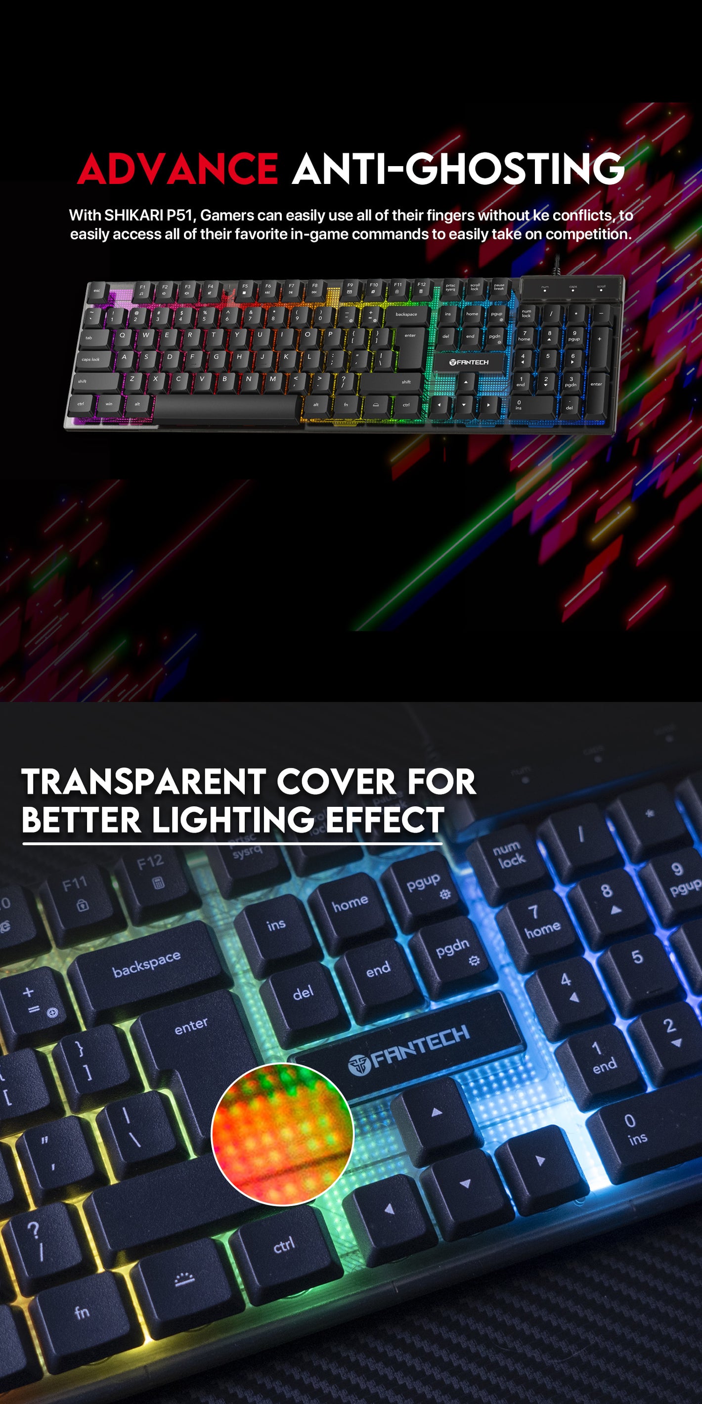 Fantech 5-in-1 Gaming Keyboard Combo: Keyboard, Mouse, Mousepad ...