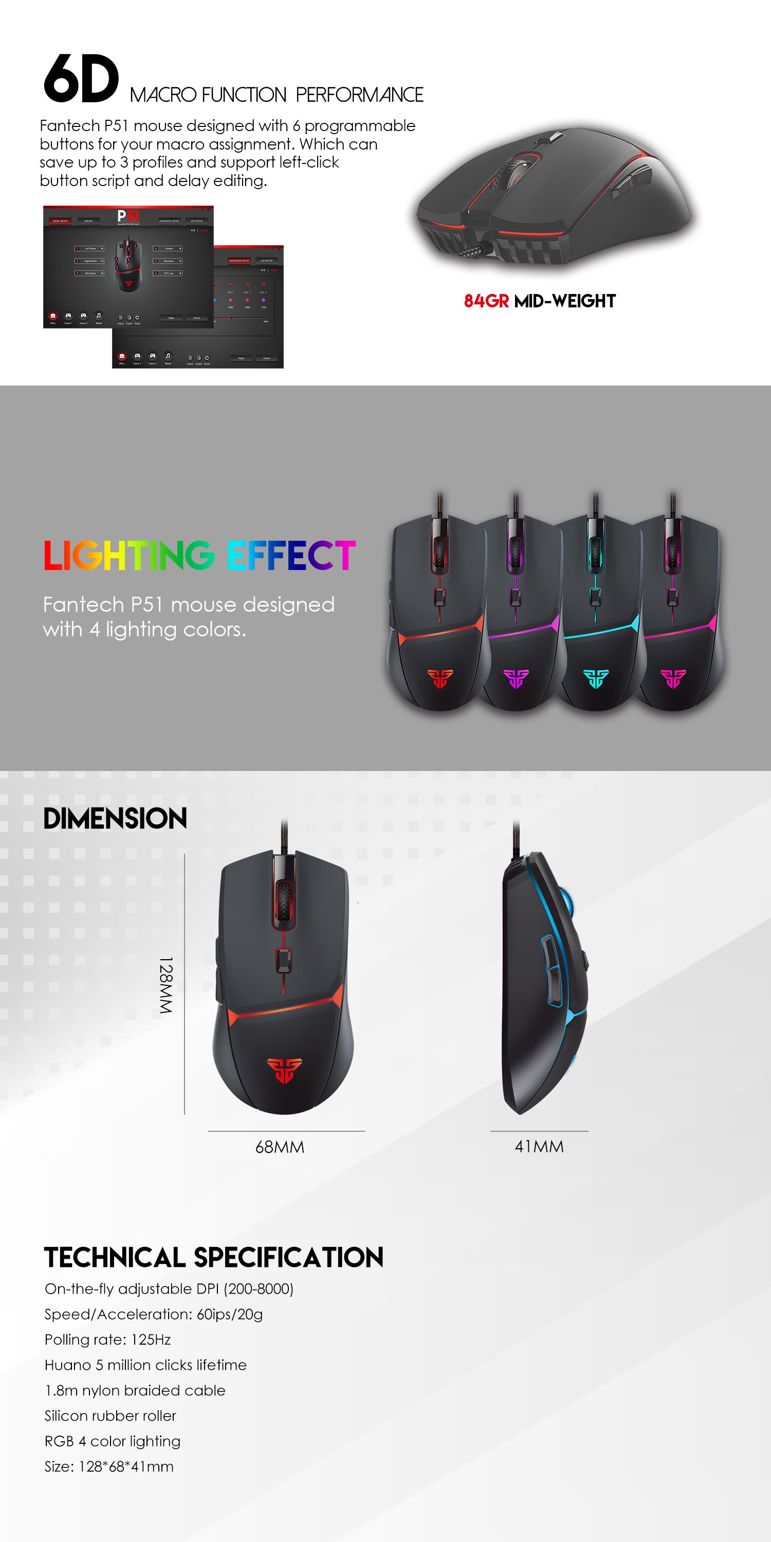 Fantech 5-in-1 Gaming Keyboard Combo: Keyboard, Mouse, Mousepad ...
